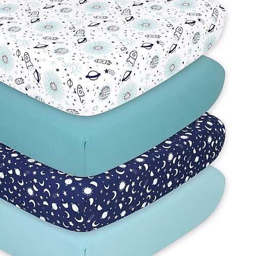 Click here for The Peanutshell Fitted Crib Sheet Set  Space  4 Pa... prices