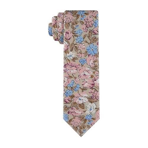 Click here for J. Ferrar Floral Tie  One Size  Beige prices
