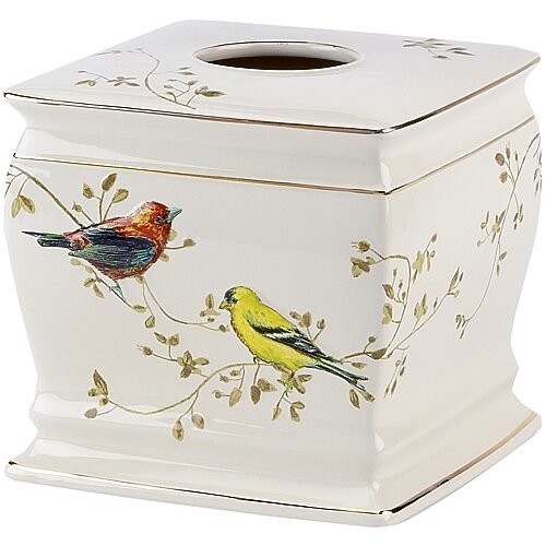 Click here for Avanti Gilded Birds Gold-Accent Ceramic Tissue Box... prices