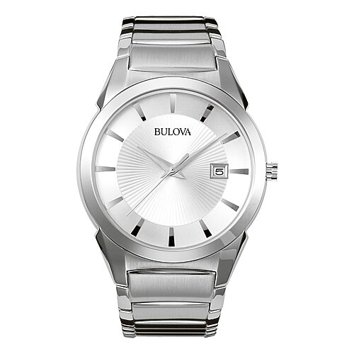 Click here for Bulova Mens Silver Tone Stainless Steel Bracelet W... prices