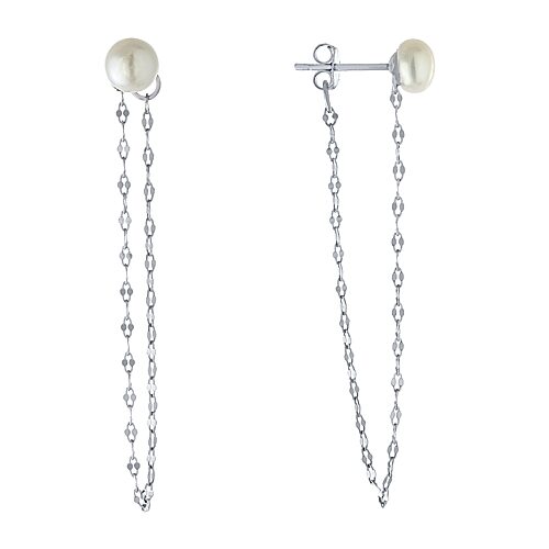 Click here for Silver Treasures Womens White Simulated Pearl Ster... prices