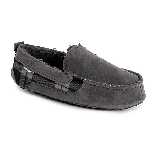 Click here for Muk Luks Mens Emmett Moccasin Slippers - Grey prices