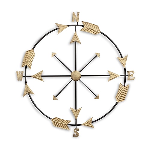 Click here for Cheungs Compass With Golden Arrow Accents Metal Wa... prices