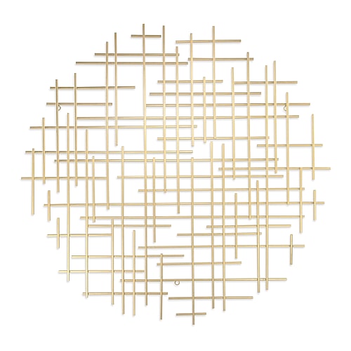 Click here for Iquara Large Round Metal Wall Art  One Size  Yello... prices