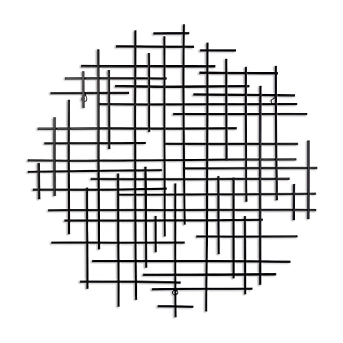 Click here for Iquara Small Round Metal Wall Art  One Size  Black prices