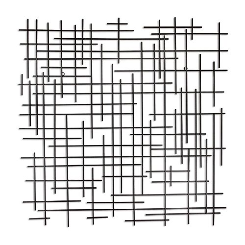 Click here for Iquara Large Square Metal Wall Art  One Size  Blac... prices