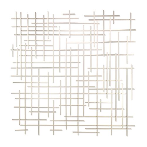 Click here for Iquara Large Square Metal Wall Art  One Size  Silv... prices