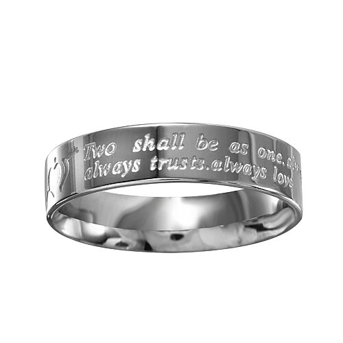 Click here for Mens Stainless Steel Inscribed Wedding Band  10  G... prices