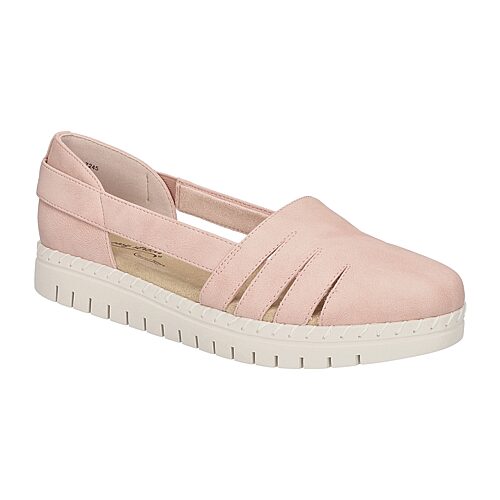 Easy Street Womens Bugsy Comfort Slip-on Flats - Blush