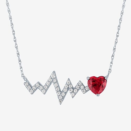 Click here for Womens Lab Created Red Ruby Sterling Silver Heartb... prices