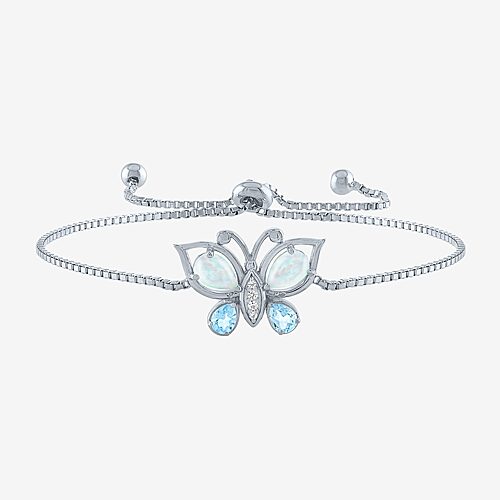 Click here for Womens Lab Created Opal Sterling Silver Butterfly... prices
