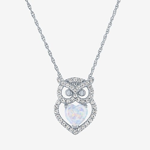 Click here for Owl Womens Lab Created White Opal Sterling Silver... prices