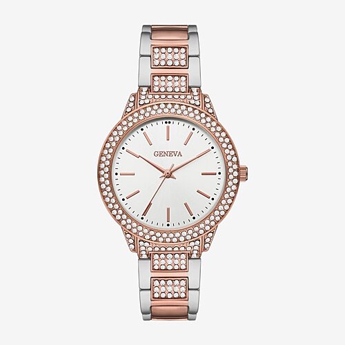 Click here for Geneva Ladies Womens Crystal Accent Two Tone Brace... prices