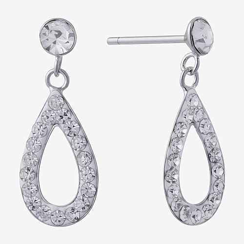 Click here for Silver Treasures Womens Crystal Sterling Silver Dr... prices