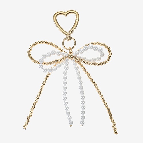 Click here for Bijoux Bar Bow Heart Bag Charm  One Size  White prices