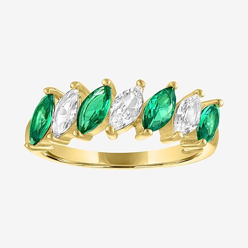 Click here for Womens Simulated Green Emerald 14K Gold Over Silve... prices