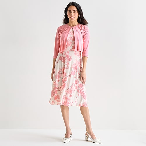 Click here for Danny & Nicole Womens Midi Floral Jacket Dress  X-... prices