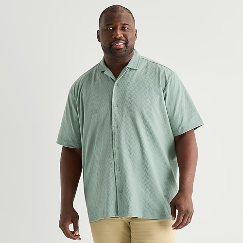 Click here for Stafford Jacquard Mens Short Sleeve Big and Tall C... prices