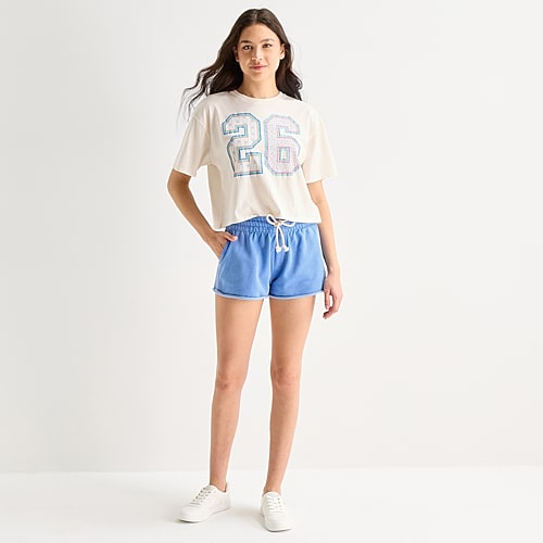 Click here for Arizona Juniors Womens Mid Rise Juniors Jogger Sho... prices