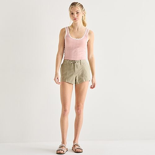 Click here for Arizona Womens 2 1/2 Low Rise Juniors Plus Chino S... prices