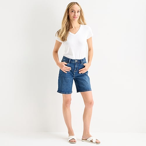 Click here for Liz Claiborne Lana Womens 8 Denim Short  6  Blue prices