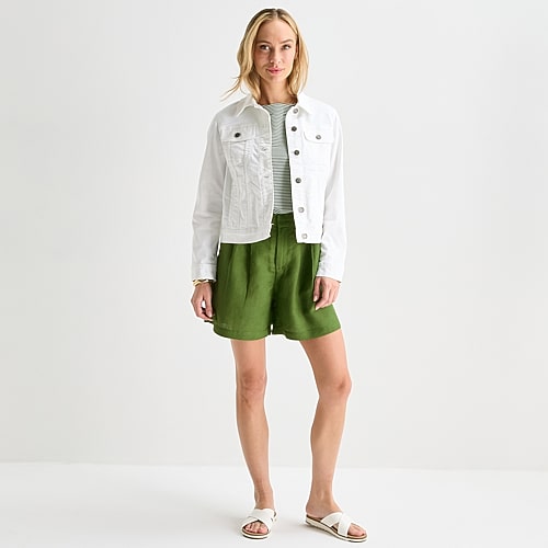Click here for Liz Claiborne Linen Womens Mid Rise Pleated Short... prices