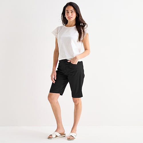 Click here for St. Johns Bay Womens 11 Bermuda Short  16  Black prices