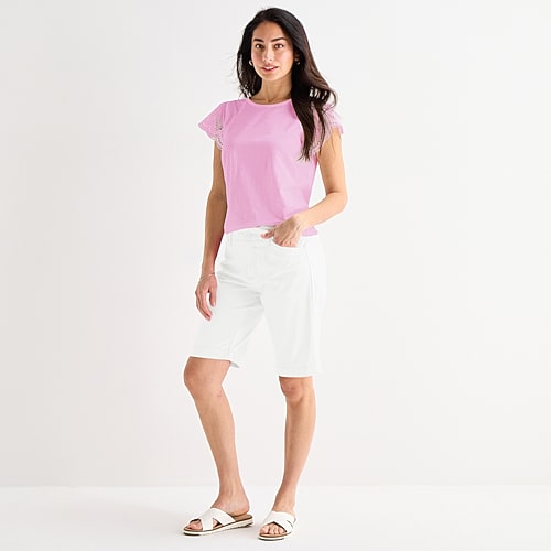 Click here for St. Johns Bay Womens 11 Bermuda Short  6  White prices