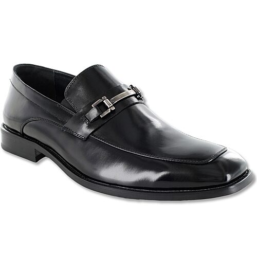 Stacy Adams Blake Mens Leather Moc-Toe Slip-On Dress Shoes  10 Medium  Black