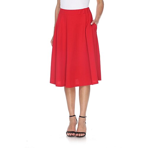 Click here for White Mark Saya Flare Skirt  Small  Red prices