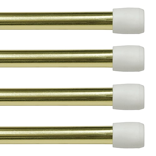 Kenney Fast Fit No Tools 4 Pack 7/16 IN Tension Curtain Rod  One Size  Yellow