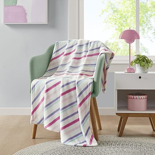 Click here for INK+IVY Kids Multi Stripe Throw  One Size  White prices