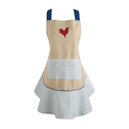 Click here for Design Imports Red Rooster Ruffle Apron  One Size... prices