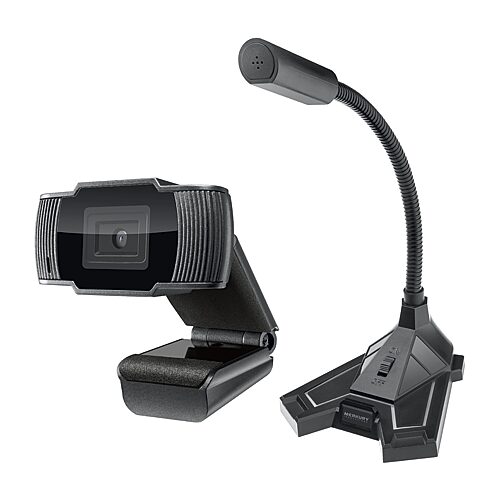 Merkury HD Webcam/Mic Set  One Size  Black