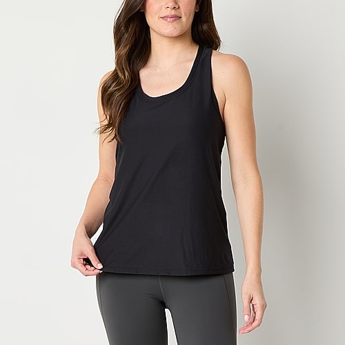 Xersion Womens U Neck Sleeveless Performance Tank Top  X-small  Black