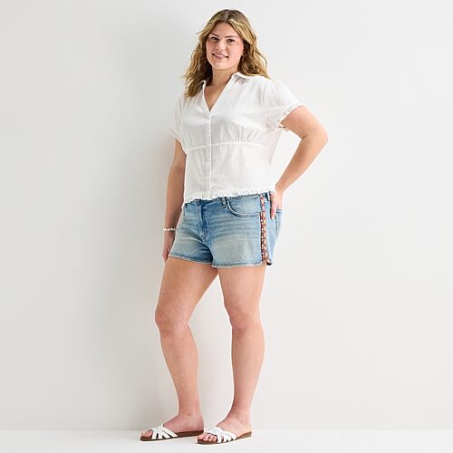 Click here for Arizona Womens 2 1/2 Low Rise Juniors Plus Denim S... prices