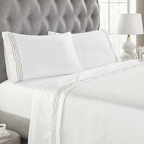 Click here for SUPERIOR Embroidered Scroll Egyptian Cotton 1200tc... prices