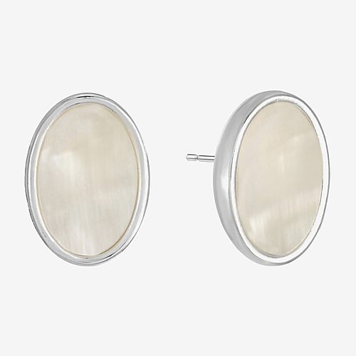Click here for Liz Claiborne White Mother Of Pearl 17mm Stud Earr... prices