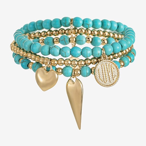 Click here for Liz Claiborne Womens Blue Turquoise Beaded Bracele... prices
