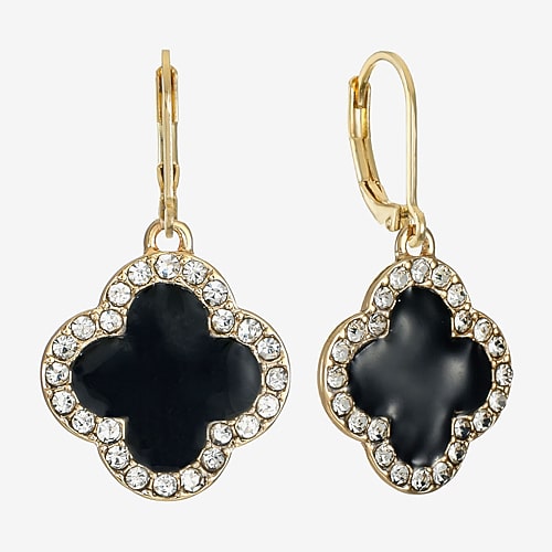 Click here for Monet Jewelry Womens Glass Clover Drop Earrings  O... prices