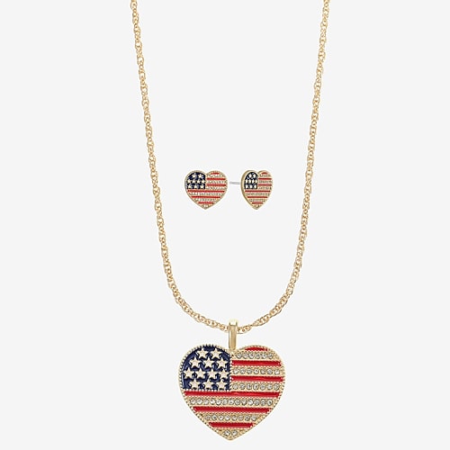 Click here for Monet Jewelry Womens Glass Heart 2-pc. Jewelry Set... prices