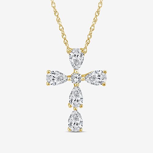 Click here for Cross (F/Si1) Womens 1/2 CT. T.W. Lab Grown White... prices