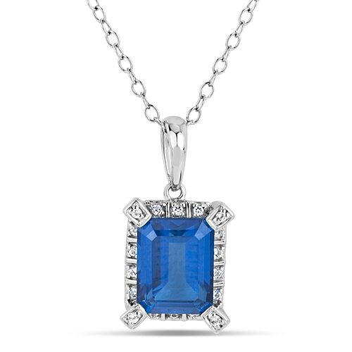 Click here for Womens Genuine Blue Topaz Sterling Silver 18 Inch... prices