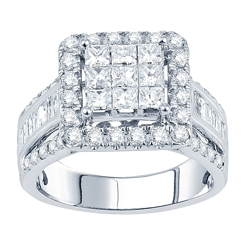 Click here for 2 CT.T.W. Natural Princess Diamond Deco-Style Enga... prices