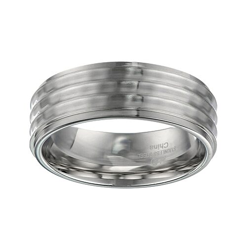 Click here for Mens Stainless Steel Textured Band  11  White prices