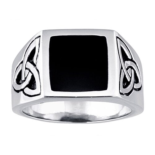 Click here for Mens Stainless Steel Celtic Knot Ring with Resin... prices