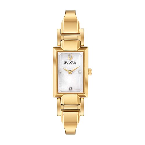 Click here for Bulova Womens Diamond-Accent Gold-Tone Stainless S... prices