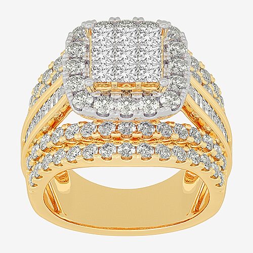 Click here for Womens 3 CT.T.W. Natural Diamond 10K Gold Cushion... prices