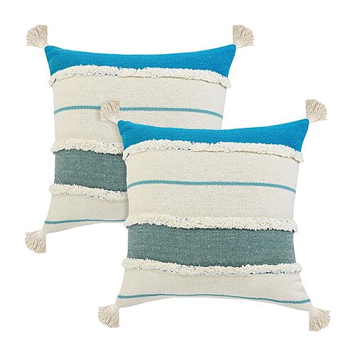 Click here for LR Home Riv Stripe Set Square Throw Pillow  One Si... prices