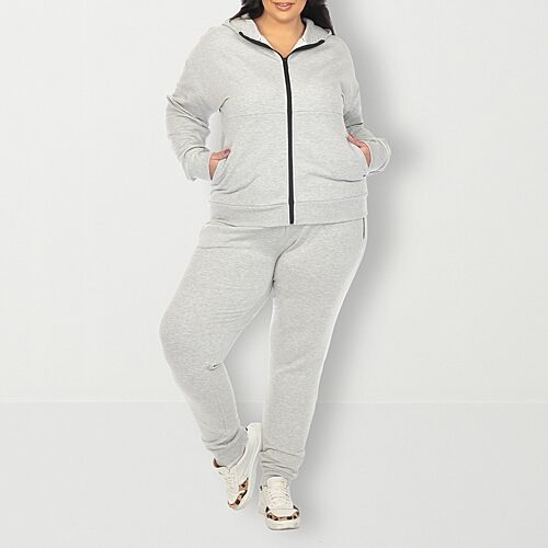 Click here for Plus Size White Mark 2pc. Fleece Sweatsuit Set prices